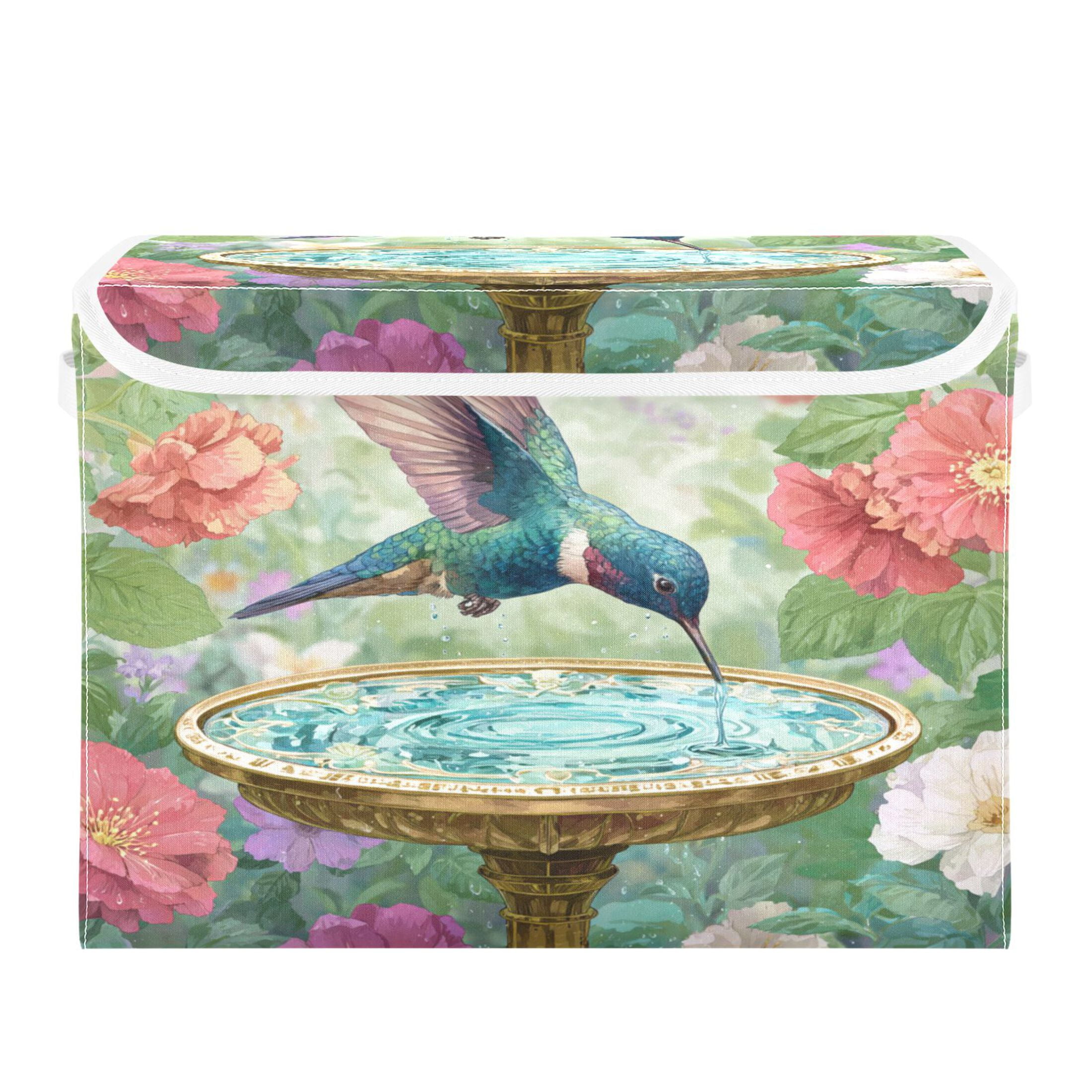 Large Collapsible Storage Box Flip Lid Fabric Decorative Organizer ...