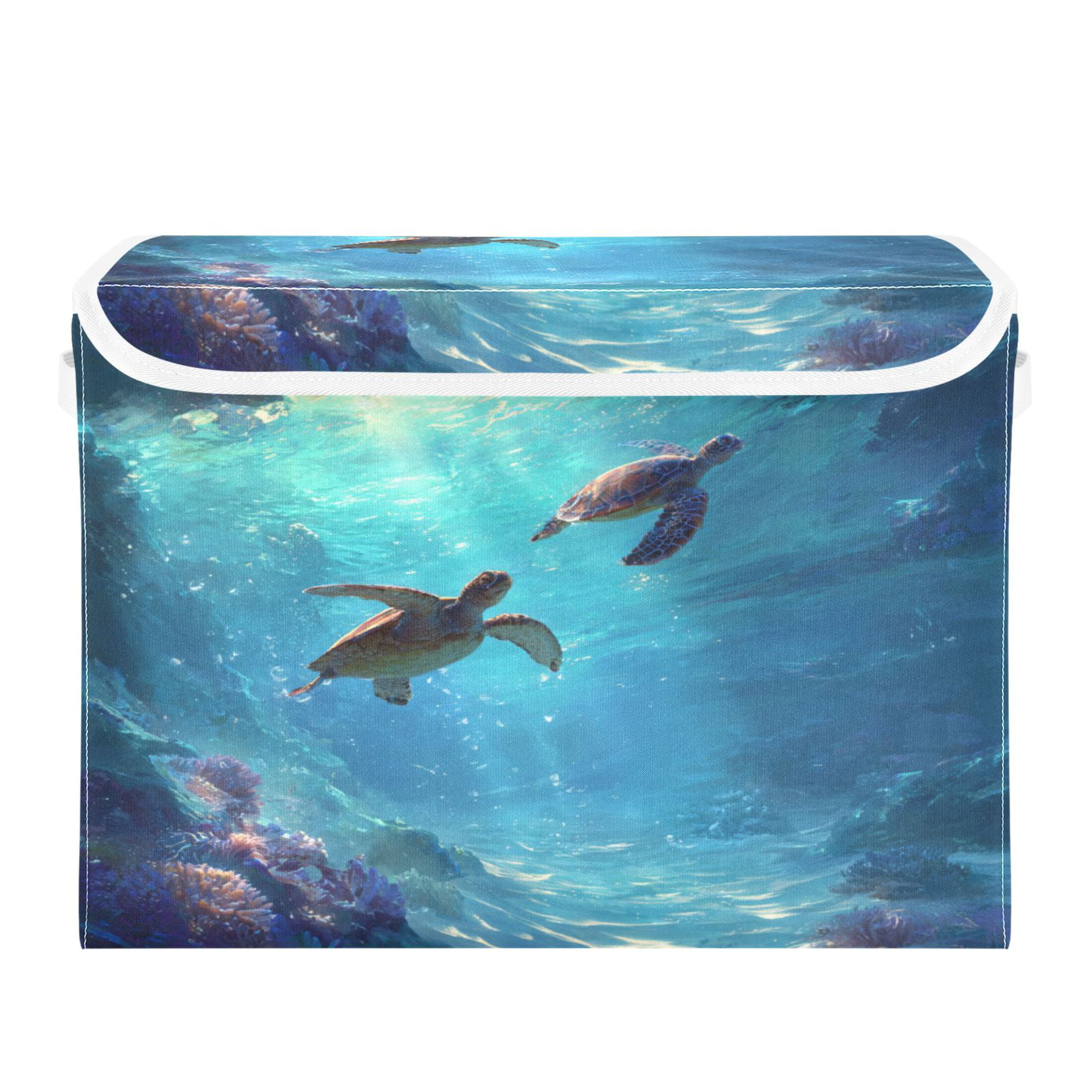 Large Collapsible Storage Box Flip Lid Fabric Decorative Organizer ...