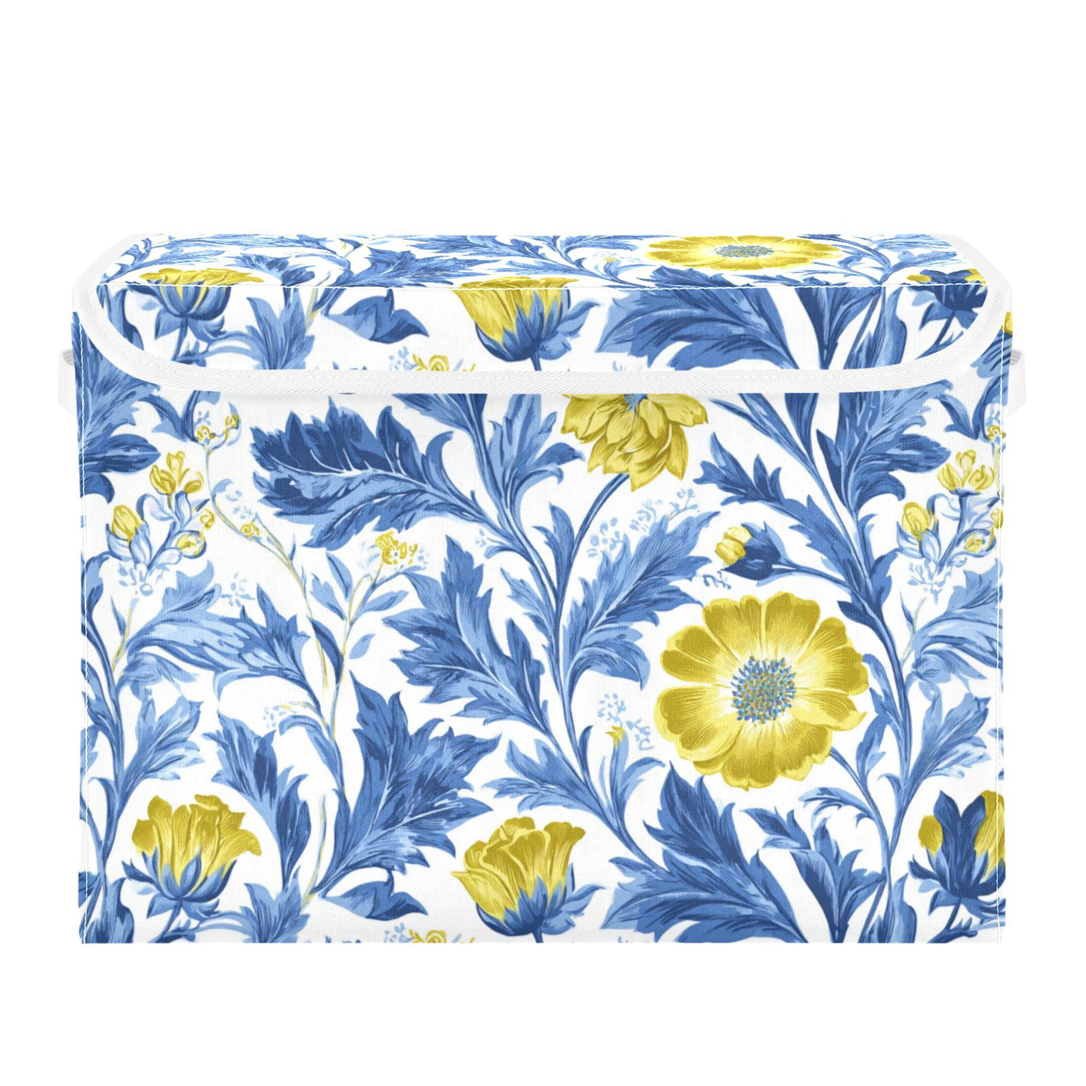 Large Collapsible Storage Box Flip Lid Fabric Decorative Organizer ...