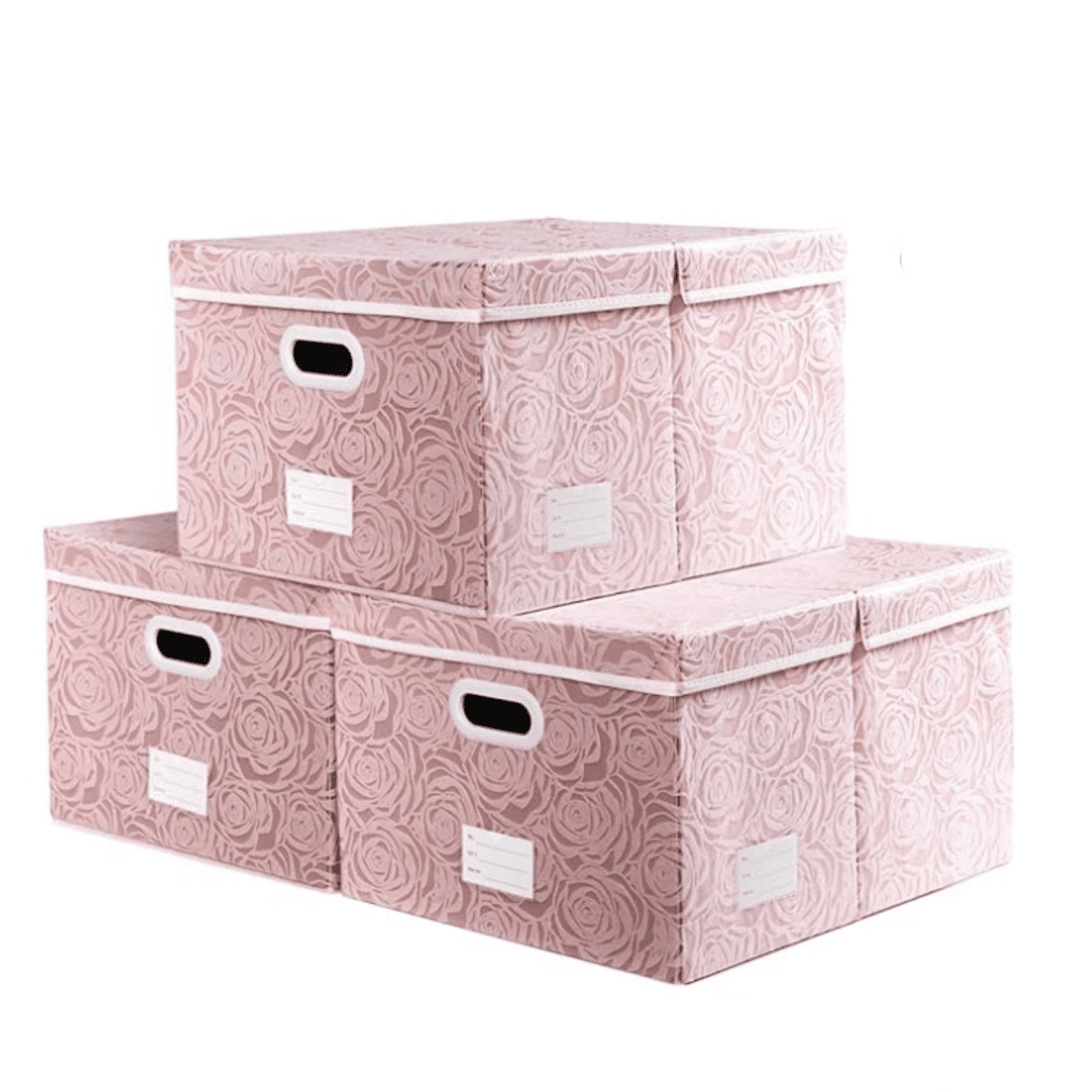 Large Collapsible Storage Boxes with Lids Fabric rative Storage Bins ...