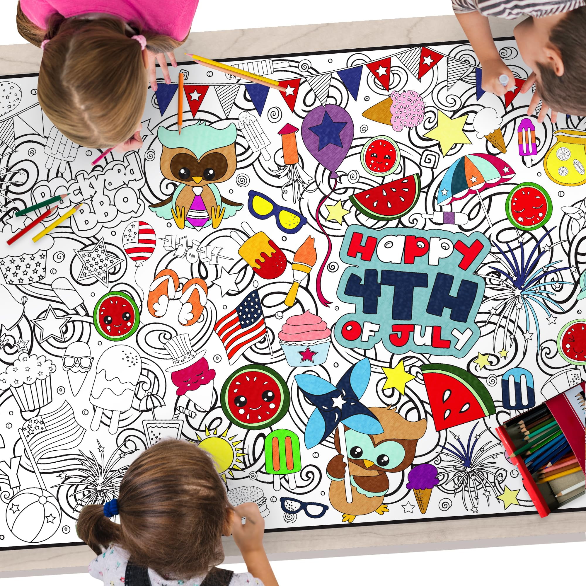 Large Coloring Poster - Classic Coloring Sheets for Kids & Adults, Use ...