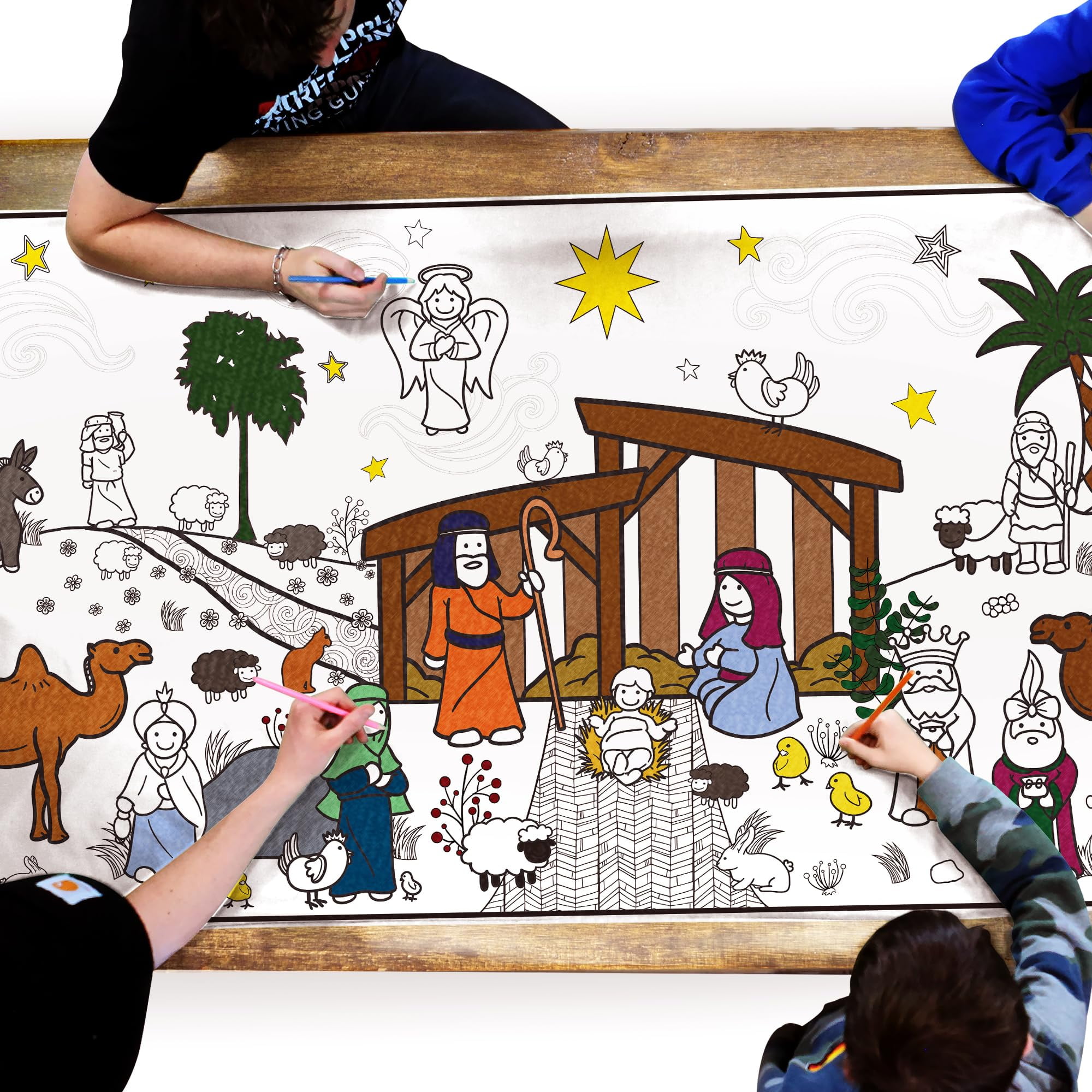 Large Coloring Poster - Classic Coloring Sheets for Kids & Adults, Use ...