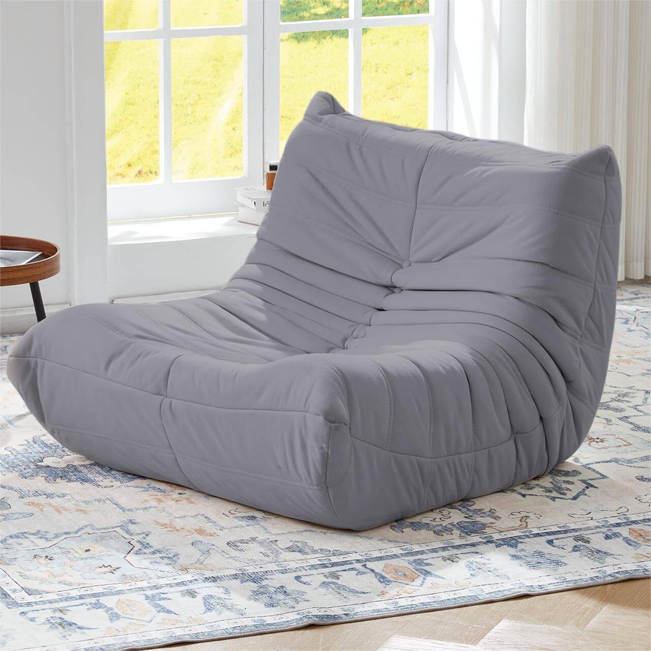 Large Comfy Bean Bag Chairs for Adults, Memory Foam Bean Bag Sofa ...