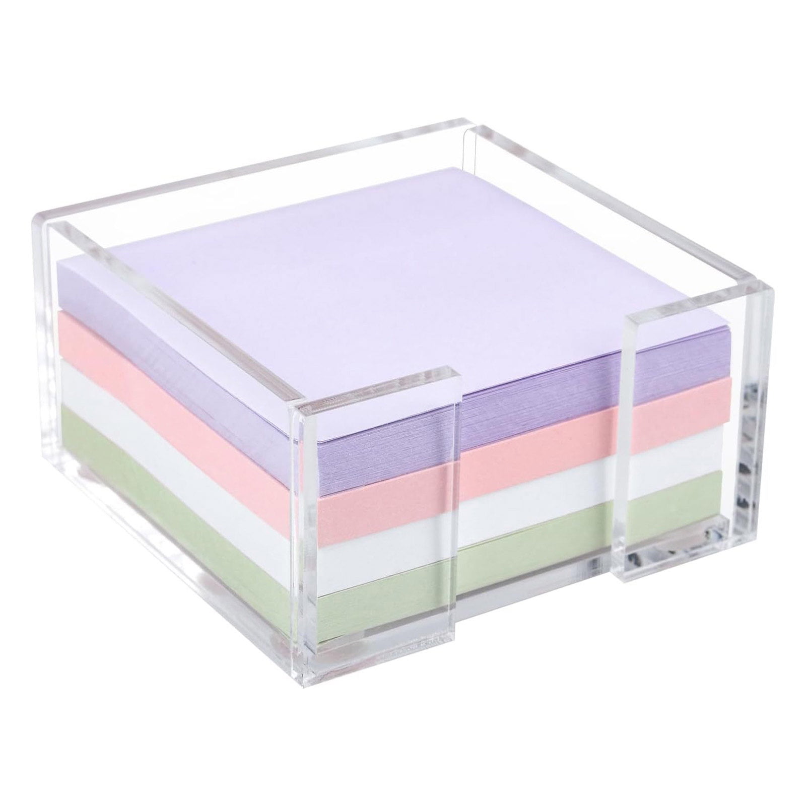 Large Compacts Clear Sticky Note Holder Box with Adhesive Notes Office ...