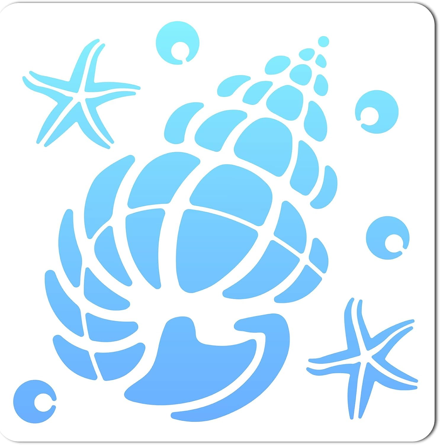 Large Conch Stencils 12x12 Inch Reusable Conch Shell Stencil Sea ...