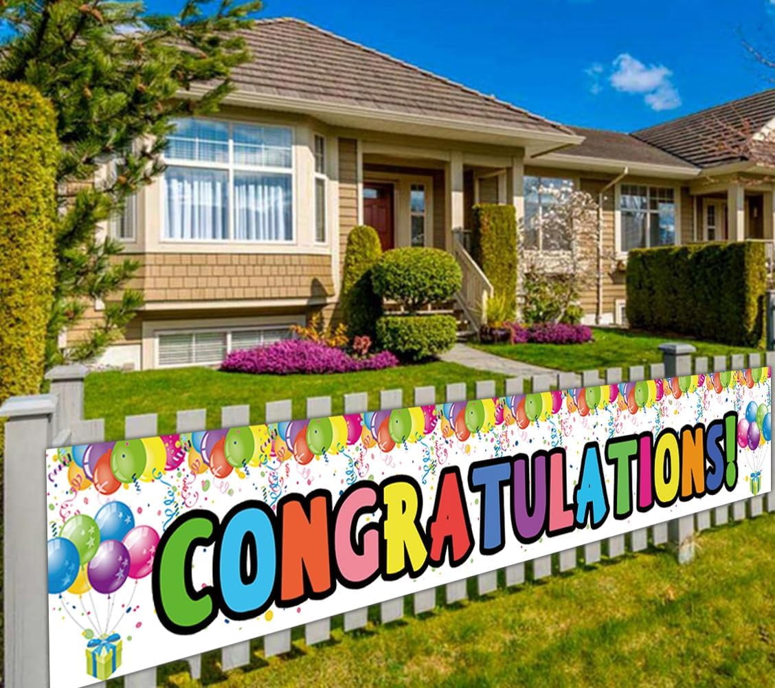 Large Congratulations Banner,2024 Graduation Congrats Banner,Birthday ...