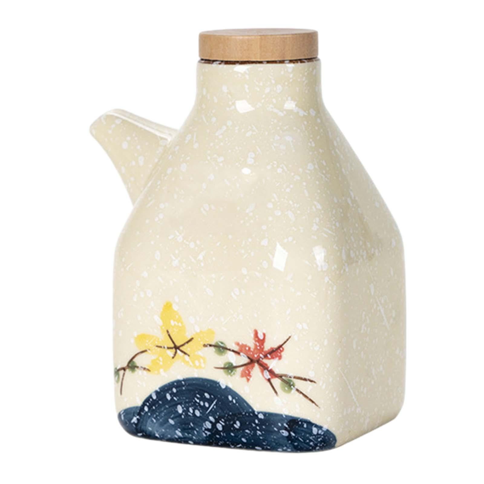 Large Cooking Oil Bottle Ceramic Japanese Style Shoyu Sauce Dispenser ...