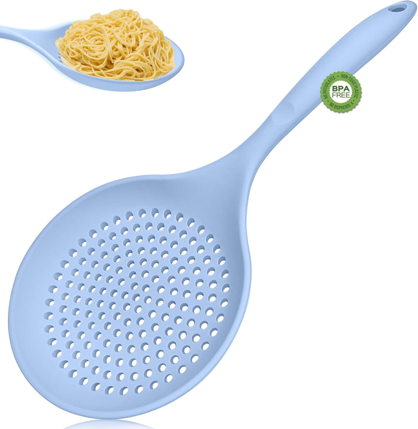Large Cooking Skimmer Spoon, Silicone Slotted Spoon for Frying and ...
