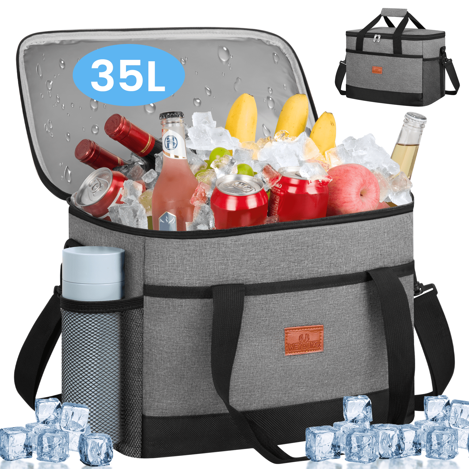 GPED Soft Sided Cooler, 48 Cans Collapsible Insulated Ice Chest ...