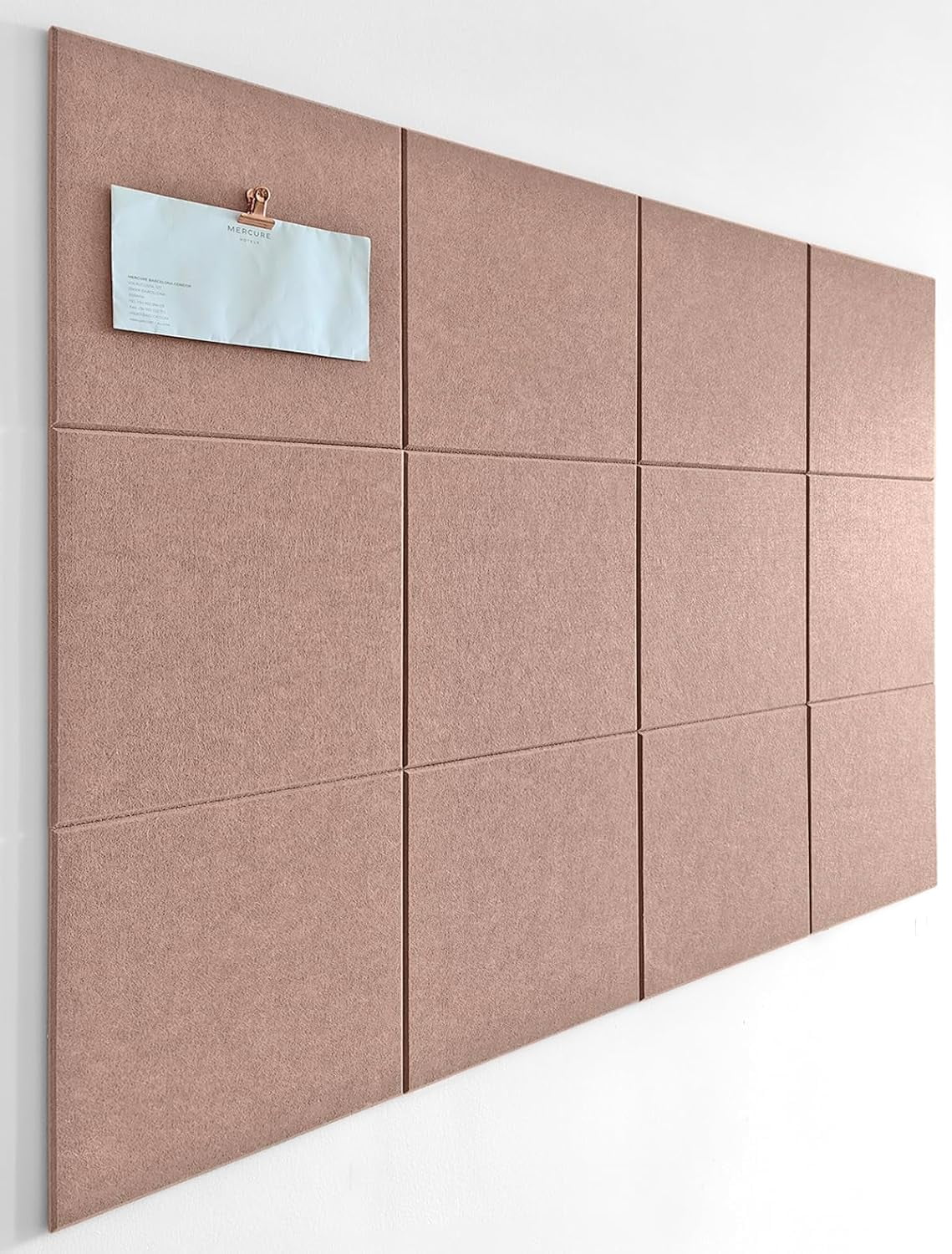 Large Cork Board Alternative - 12-Pack Felt Wall Tiles with Safe ...