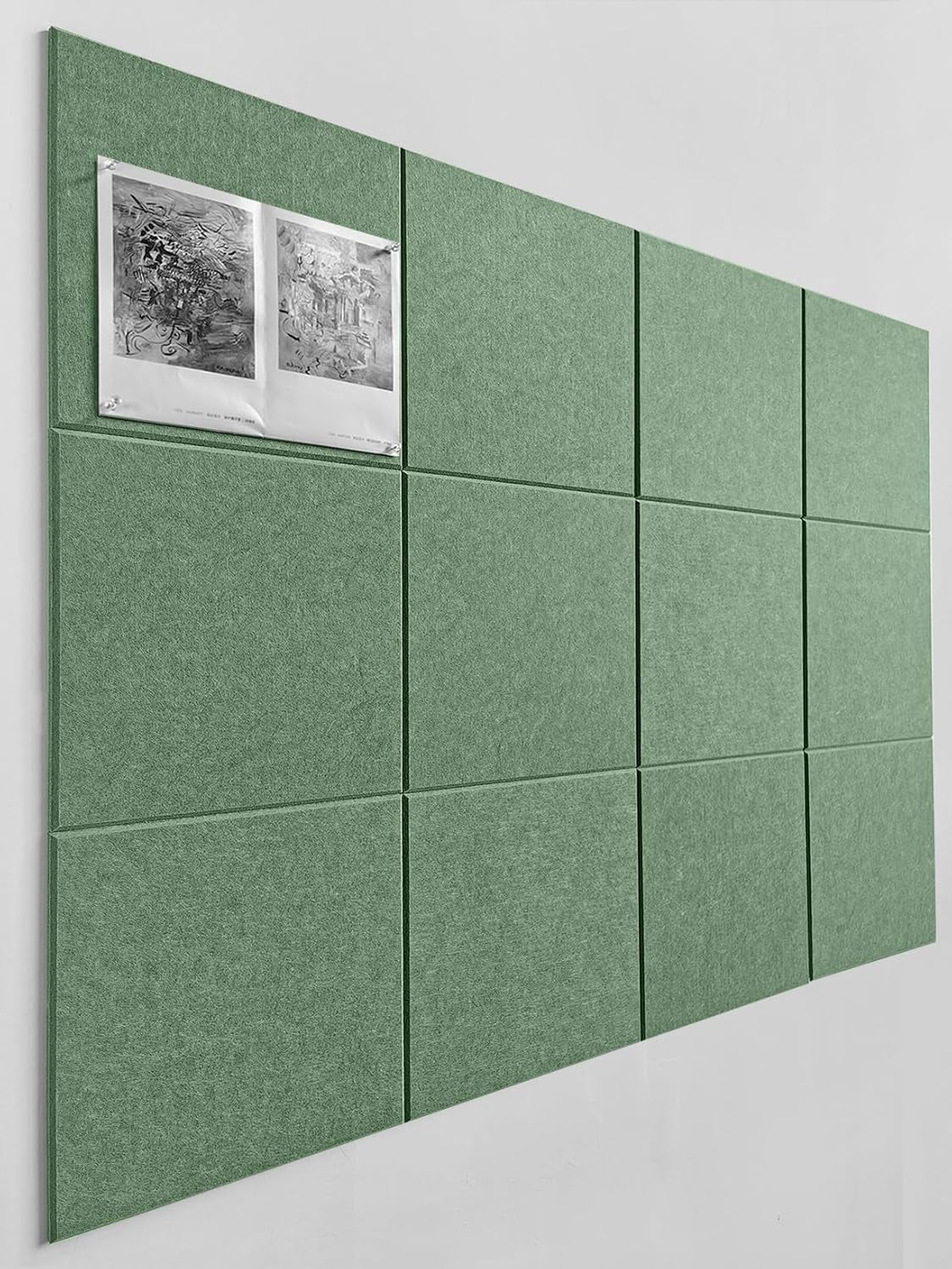 Large Cork Board Alternative - 47"x35" 12 Pack Felt Wall Tiles with ...