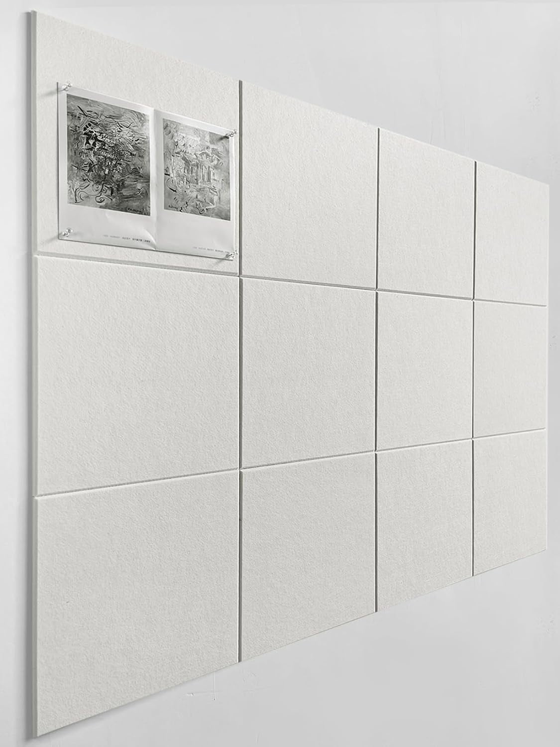 Large Cork Board Alternative - 47"x35" 12 Pack Felt Wall Tiles with Safe Removable Adhesive Tabs ...