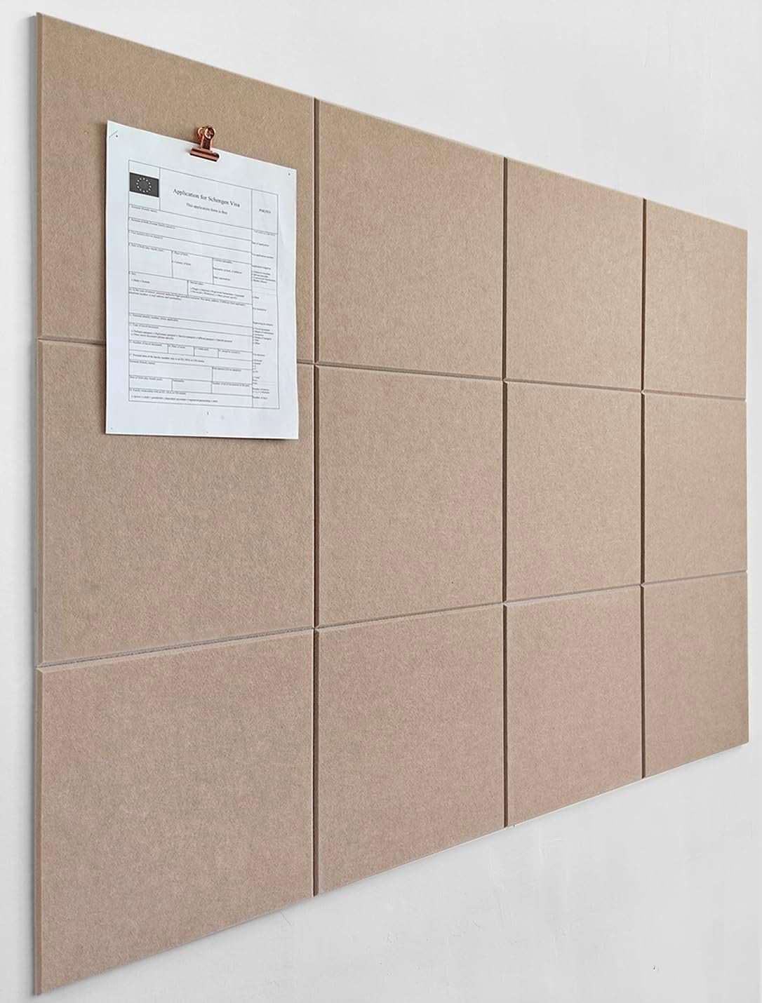 Large Cork Board Alternative - 47"x35" 12 Pack Felt Wall Tiles with ...