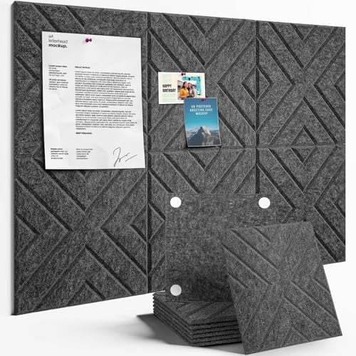Large Cork Board Alternative - 6 Pack 36" x 24" Felt Wall Tiles with ...