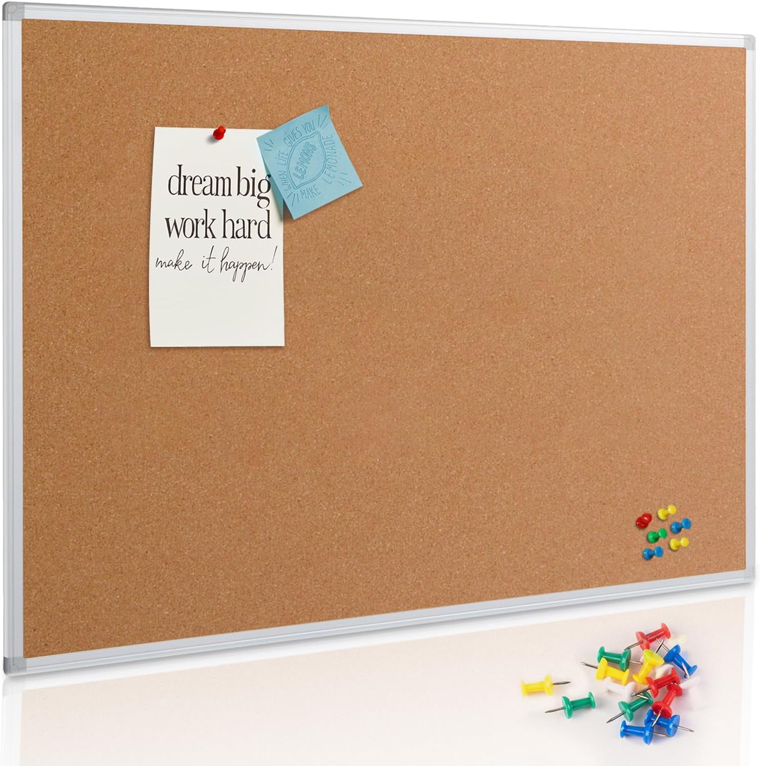 Large Cork Board Bulletin Board 48 X 36, Silver Aluminum Framed 4x3 ...