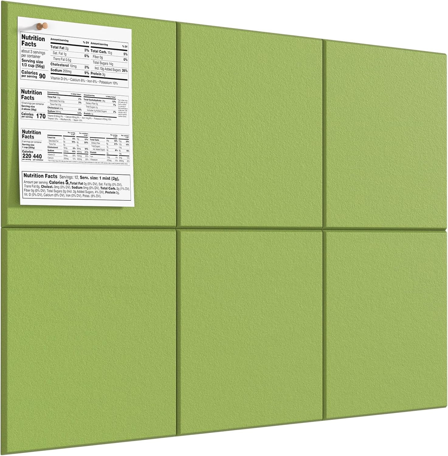 Large Cork Board for Wall 36" x 24", Black Bulletin Board, 6 Pack Felt ...