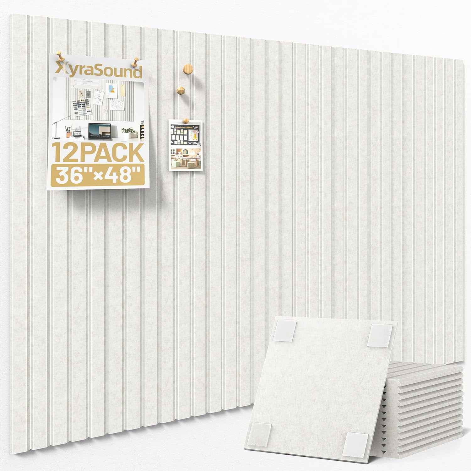 Large Cork Board for Wall 36" x 48" Ivory Bulletin Board with Safe ...