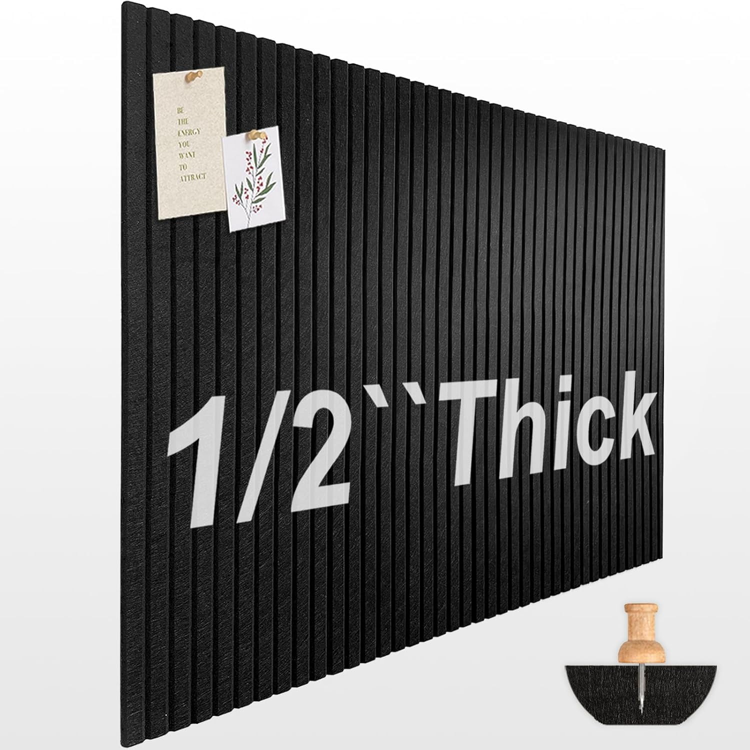 Large Cork Boards for Walls 48"x 36" - 1/2” Thick Bulletin Board, 12 ...