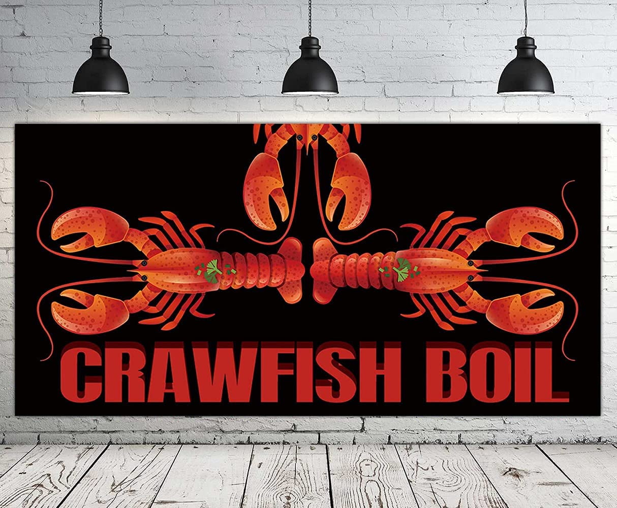 Large Crawfish Boil Sign Banner | Crawfish Boil Party Supplies ...