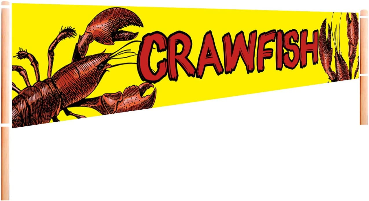 Large Crawfish Sign Banner | Yellow Crawfish Sign for Restaurant ...