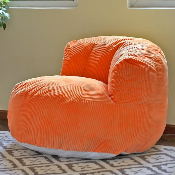 Large Crescent Bean Bag Chair, Adult Size Bean Bag Sack, Filling, Soft ...