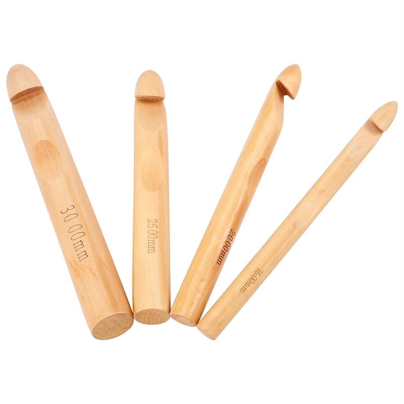 Large Crochet Hooks 15mm 20mm 25mm 30mm Wooden Crochet Hook Set for ...