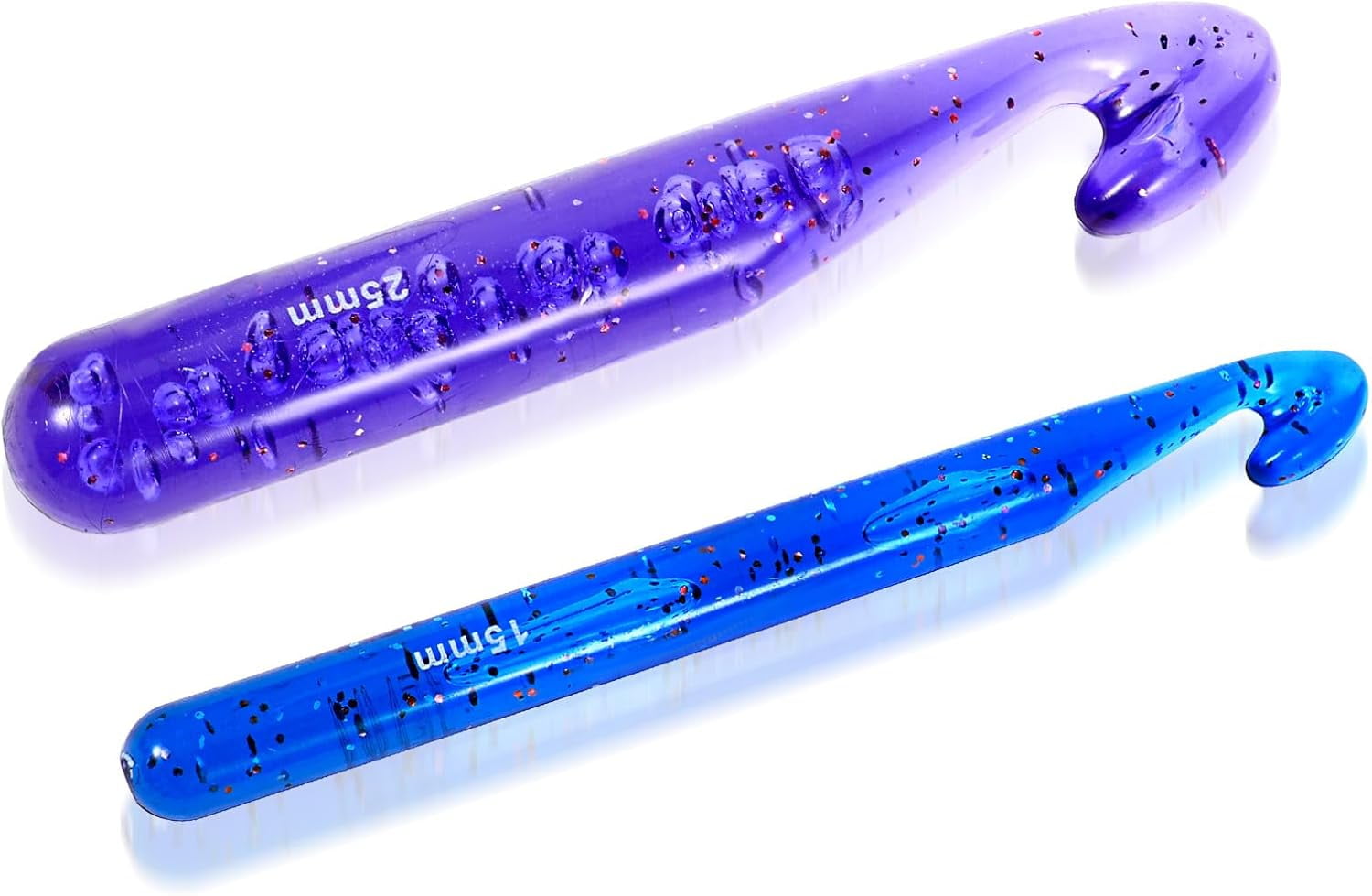 Large Crochet Hooks 25mm and 15mm, Ergonomic Handle Huge Crochet Hooks ...