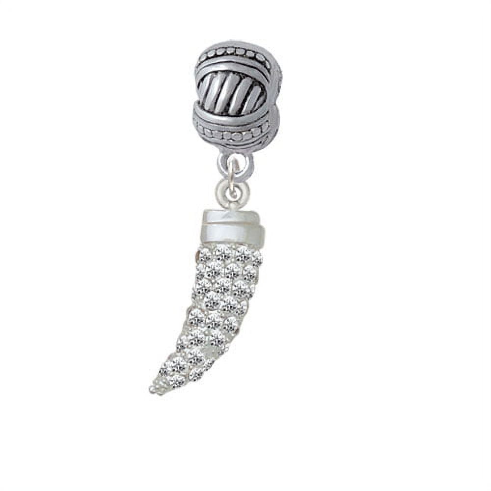 Large Crystal Sabre Tooth - Large Rope with Cross Beads Charm Bead ...