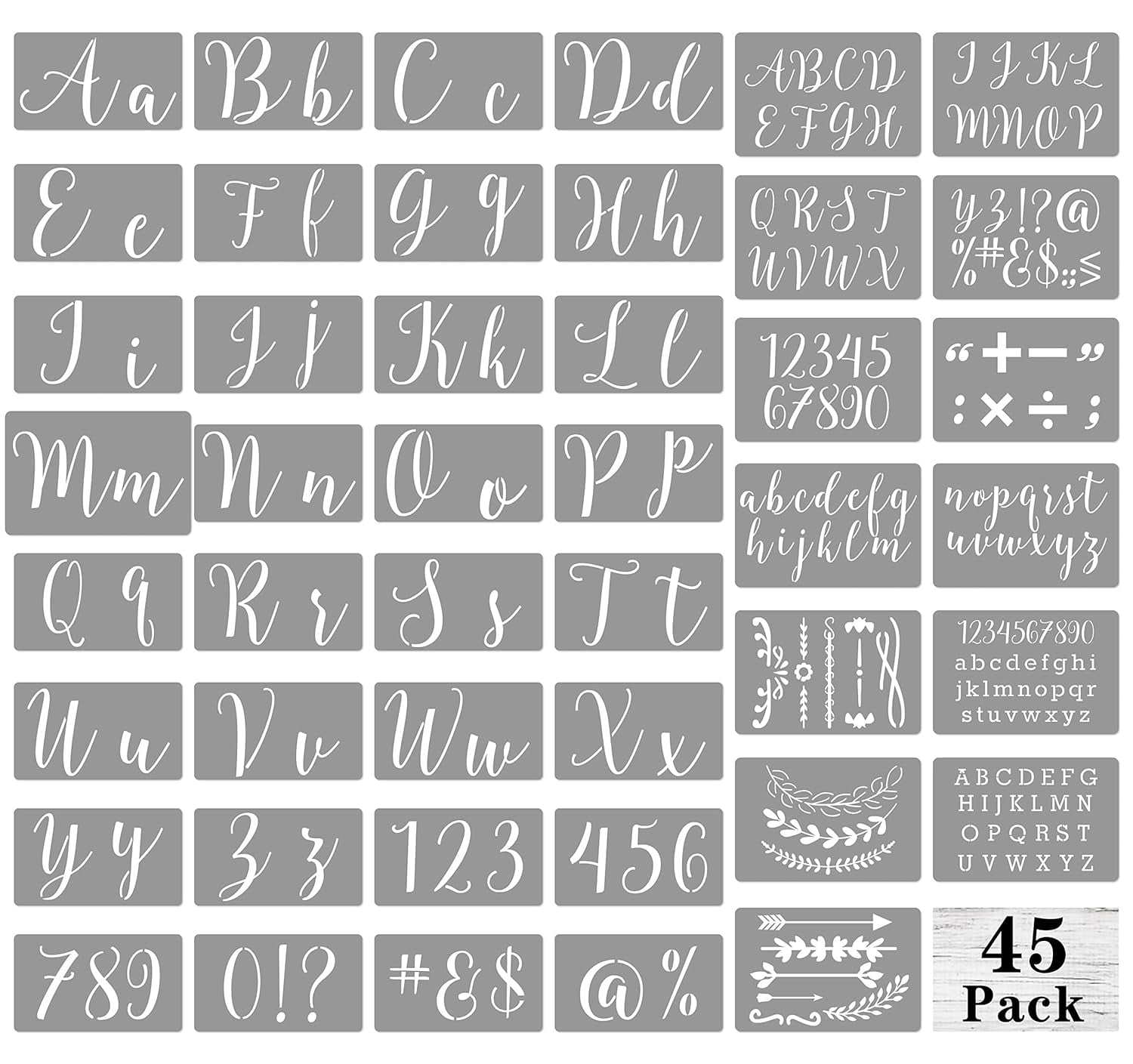 Large Cursive Block Letter Number Stencil Reusable Template Alphabet ...