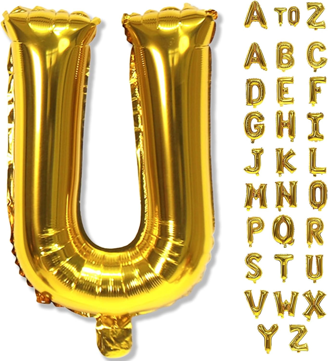 Large Custom Balloon Letters U, 40 Inch Helium Alphabet Word Balloons ...