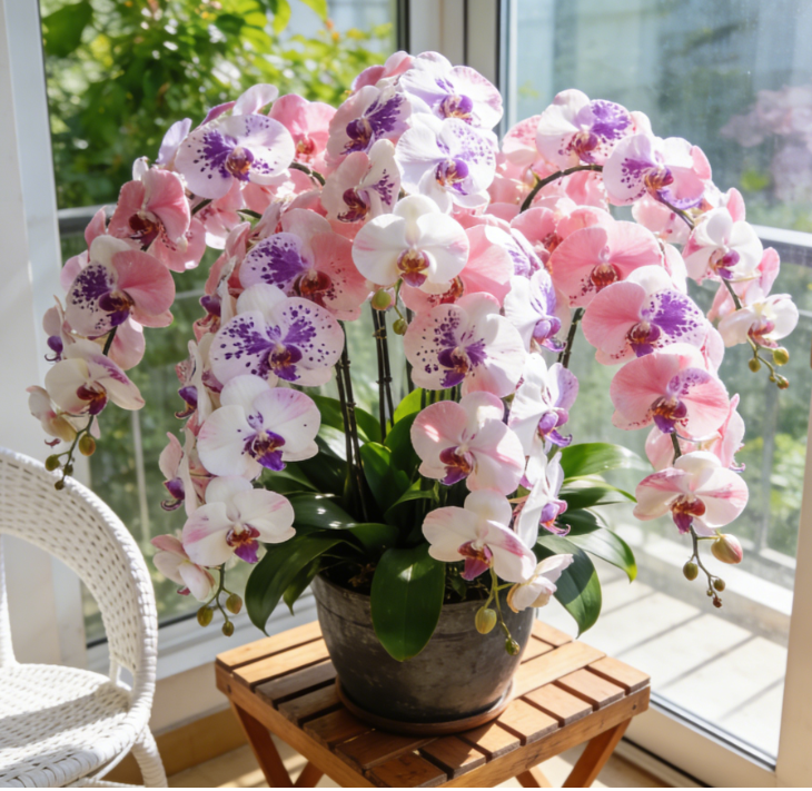 Large Cymbidium Style Garden Stake for Indoor Decoration, Fresh Natural ...
