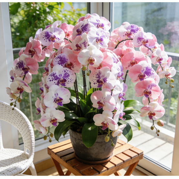 Large Cymbidium Style Garden Stake for Indoor Decoration, Fresh Natural ...