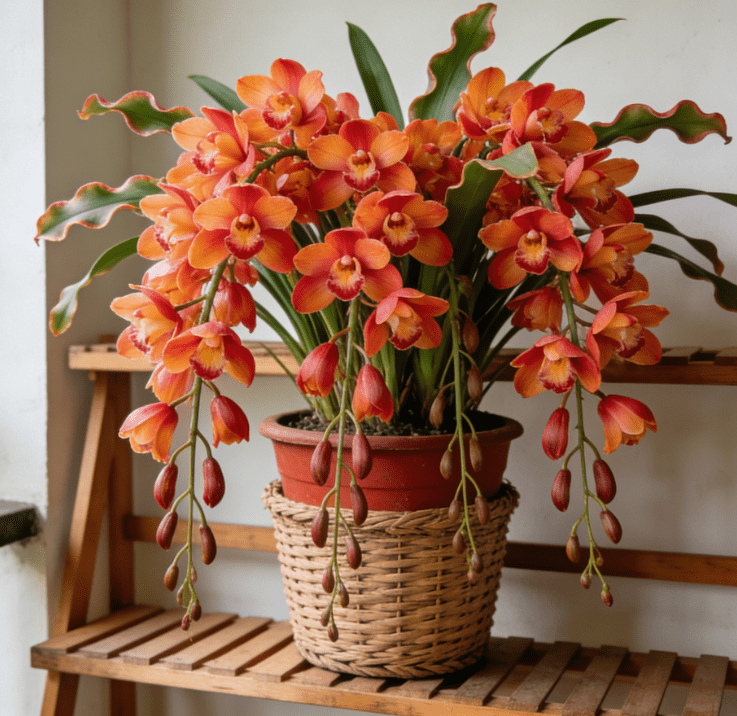 Large Cymbidium Style Garden Stake for Indoor Decoration, Fresh Natural ...
