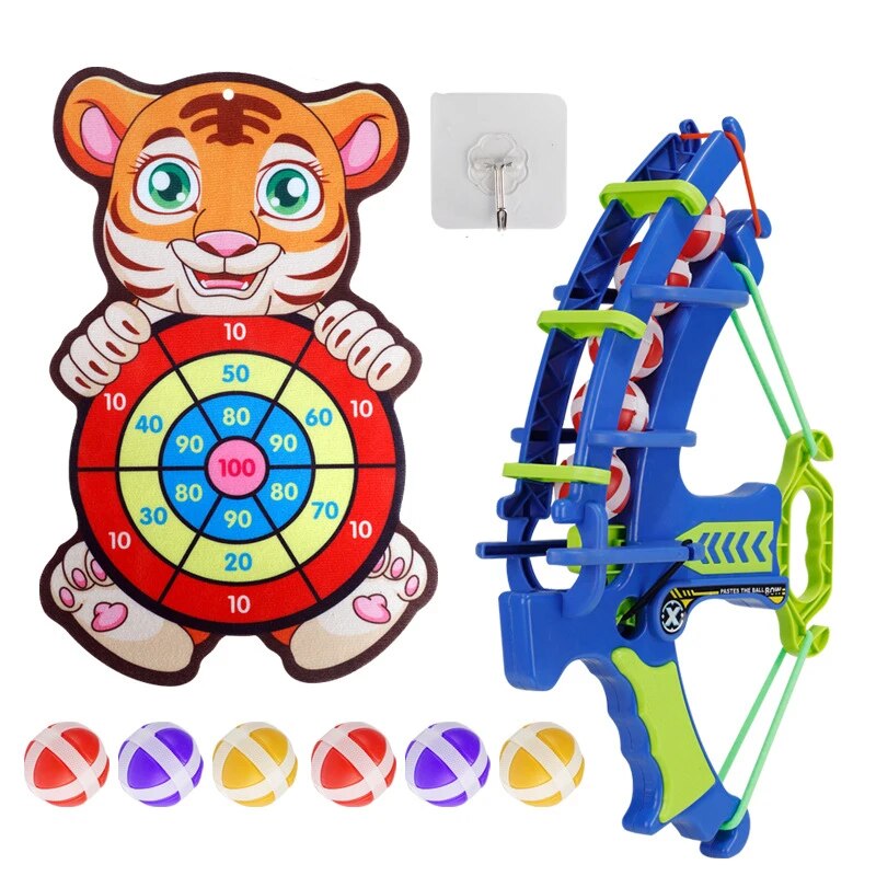 Large Dart Board Sticky Balls Bow and Arrows for Children Toys Boys ...