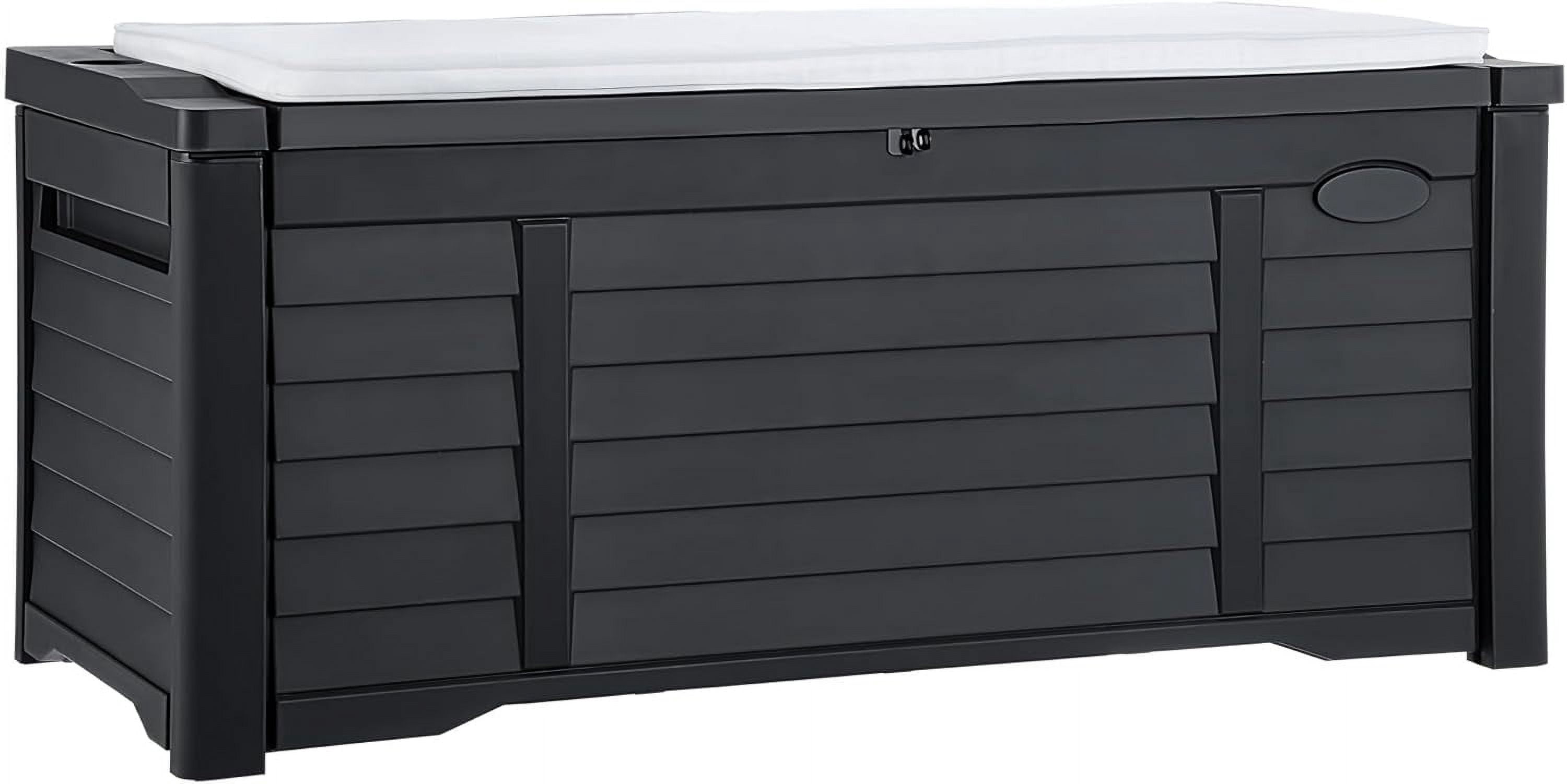 Large Deck Box 120 Gallon Waterproof Outdoor Storage Box w/White ...