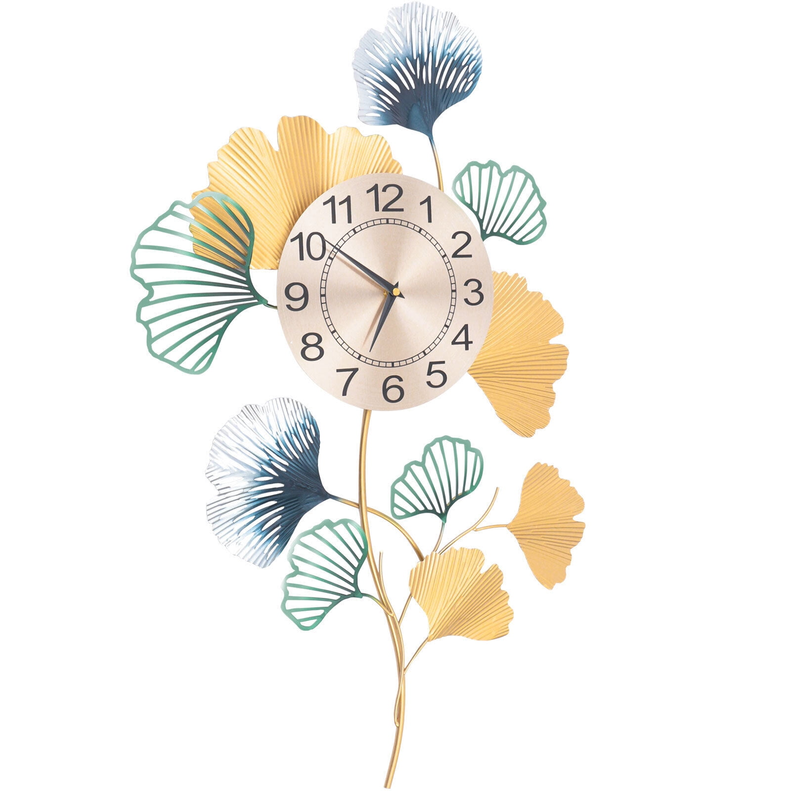 Walmart's Decorative Ginkgo Leaf Wall Art, Large Analog Clock, Non ...