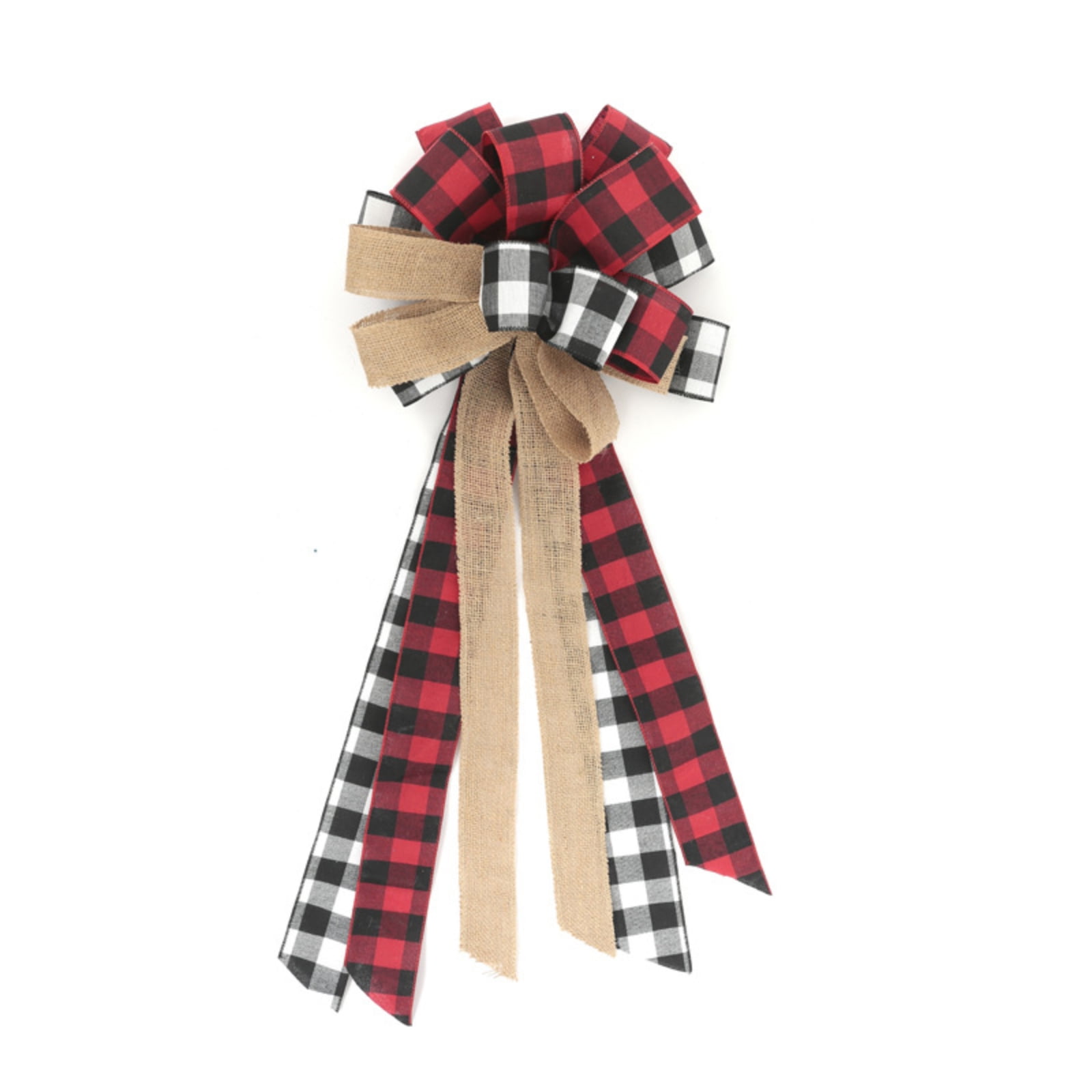 Large Decorative Bow with Rustic Truck and Berry Print Wired Ribbon for ...