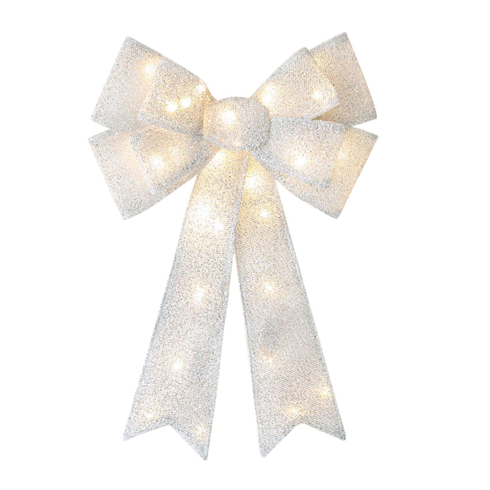Large Decorative Glitter Bow with Integrated LED Lights for Indoor ...