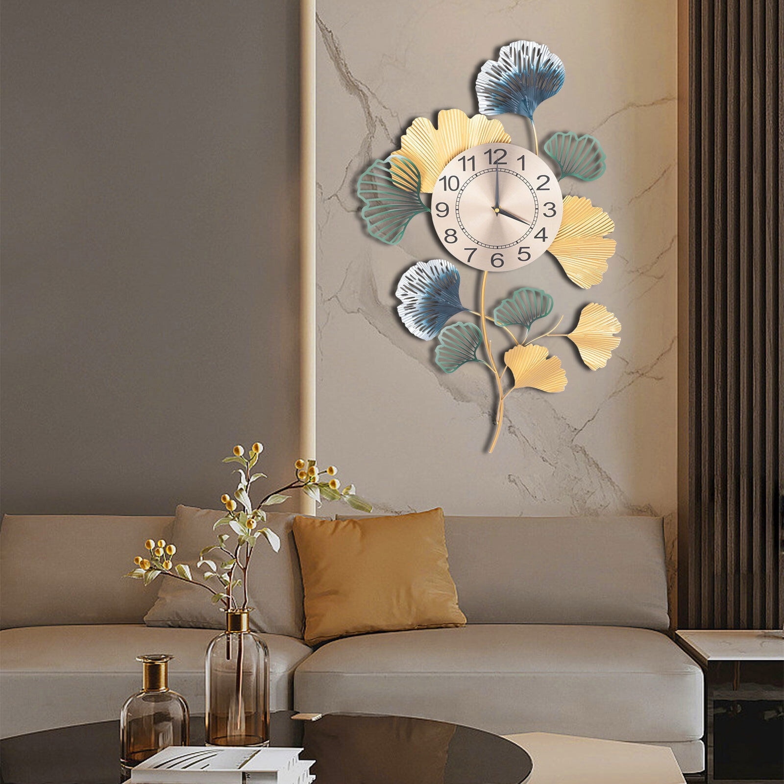 Large Decorative Wall Clock 30 Inch Silent Non-Ticking Wall Clock Art ...