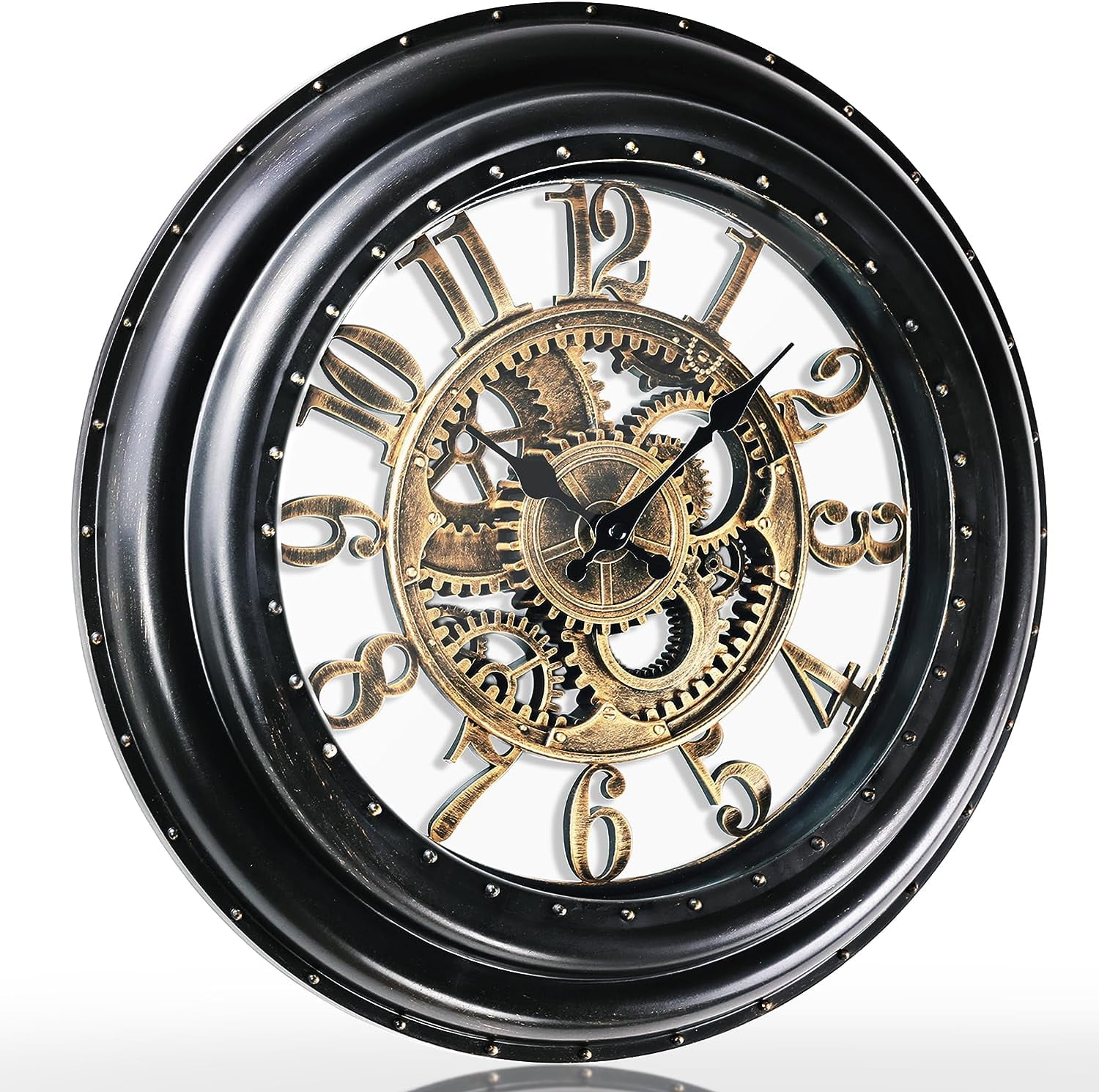 Large Decorative Wall Clock - Steampunk Big Numeral Wall Clock, Vintage ...