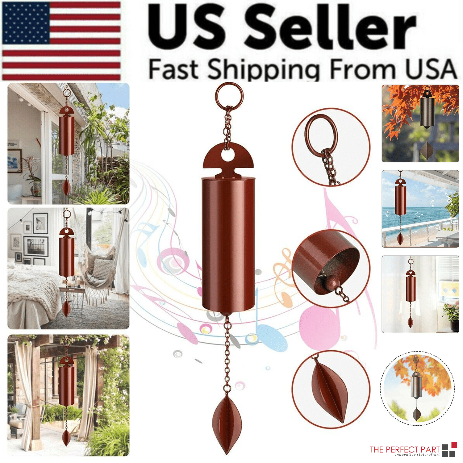 Large Deep Resonance Serenity Metal Bell Heroic Wind Chimes Outdoor Home Decor - Walmart.com