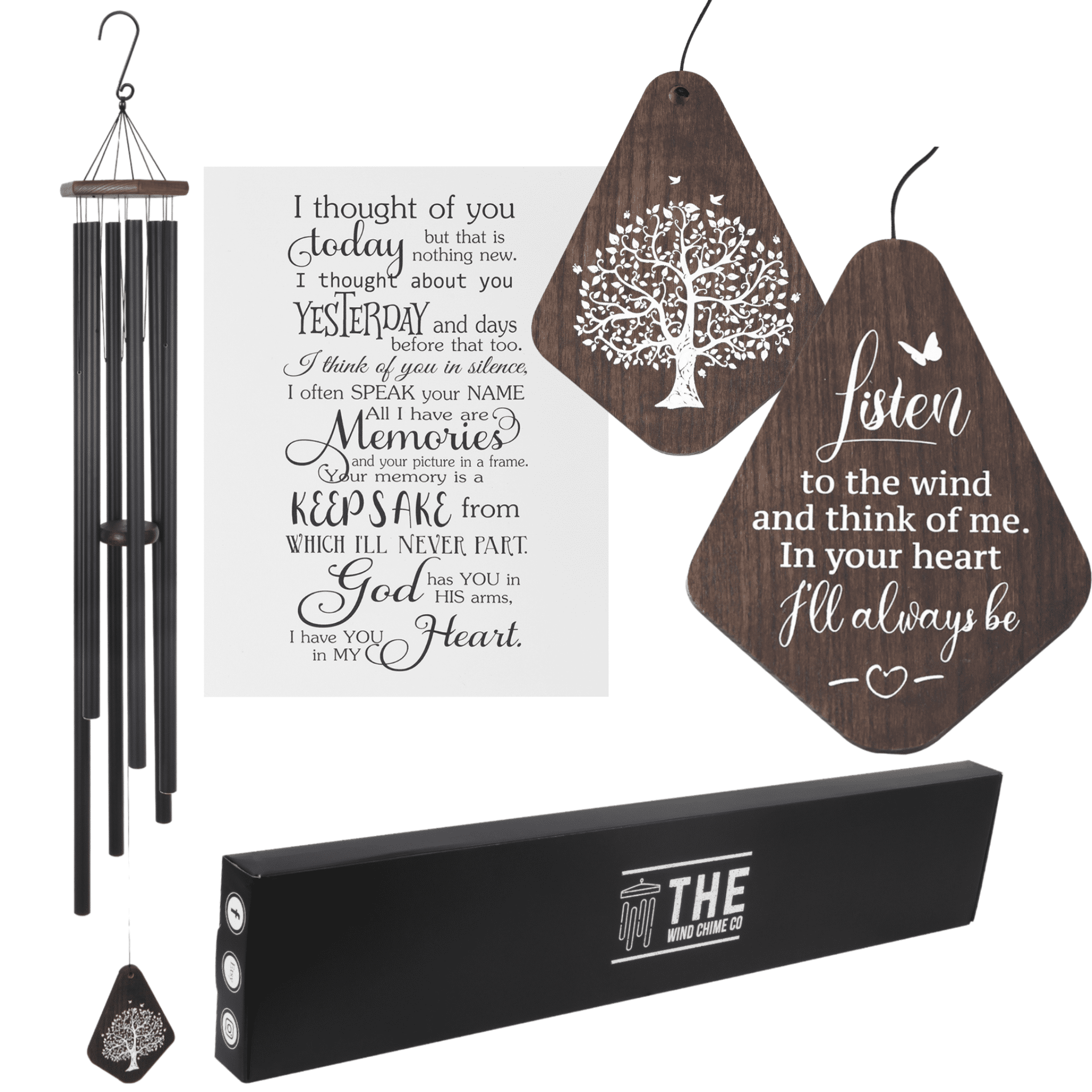 Large Deep Tone Memorial Wind Chimes - Sympathy Gift, Funeral Garden ...
