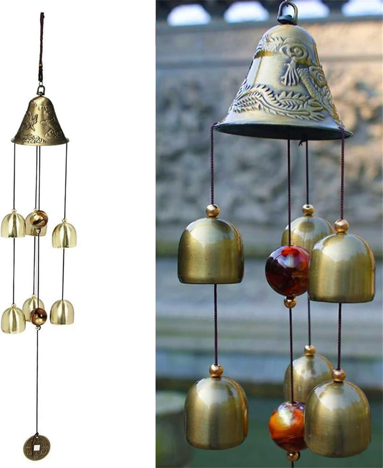 Large Deep Tone Memorial Wind Chimes for Outside Sympathy Gift Cardinal ...