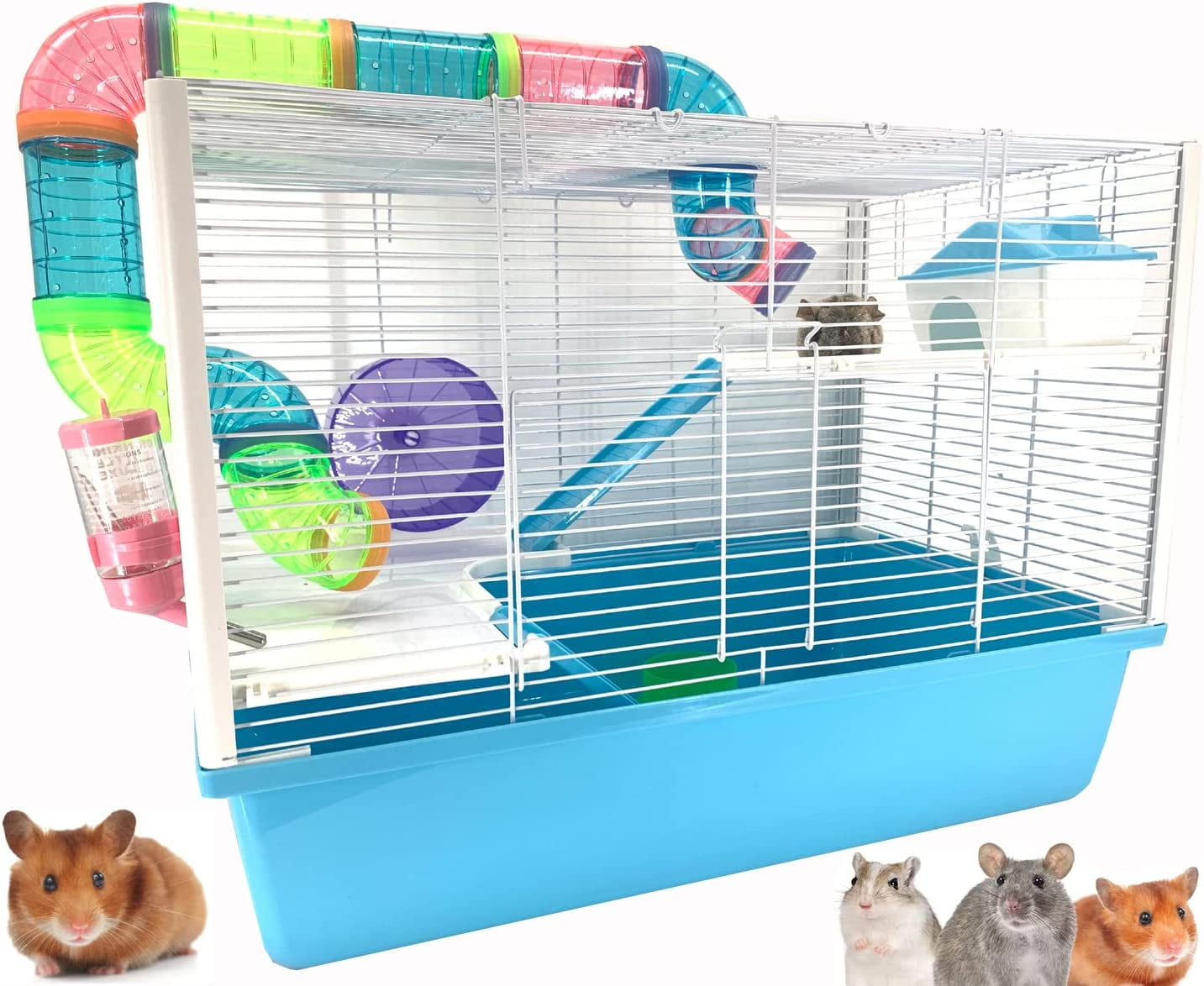 Large Deluxe 3-Tiers Hamster Gerbil Mouse Mice Habitat House Critters ...