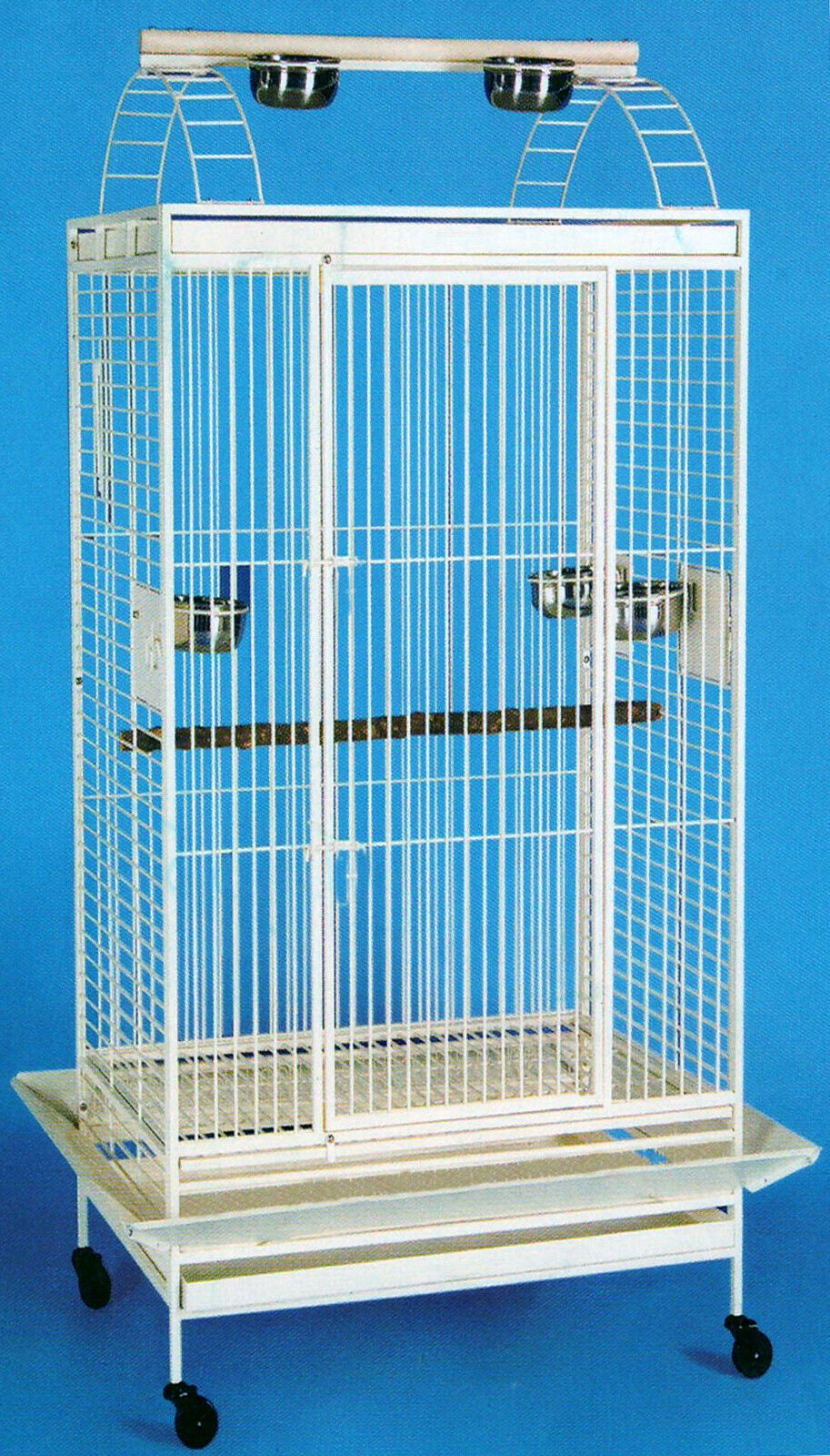 Large Deluxe and Durable Wrought Iron Bird Parrot Open Play Perch Stand ...