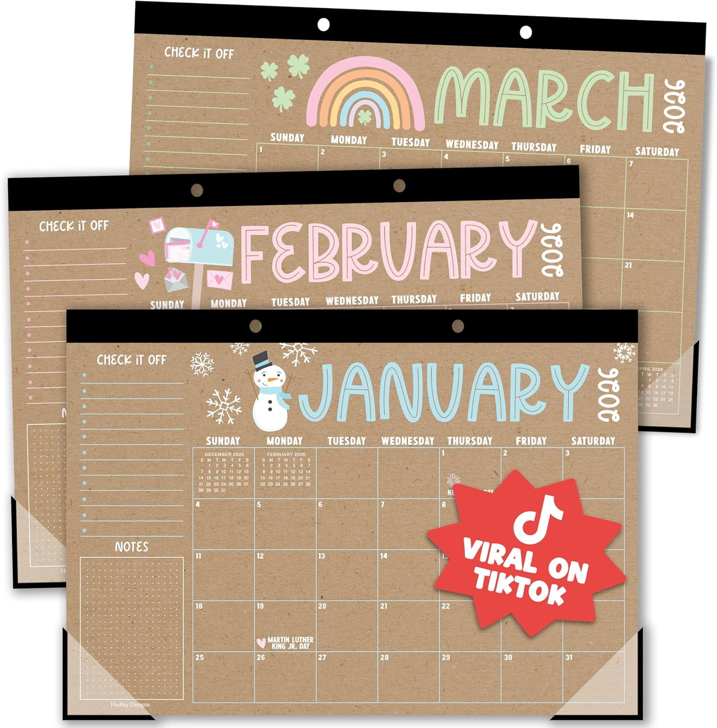 Large Desk Calendar 2026-2027 - Desktop 2026, 18 -Month Calendars for ...