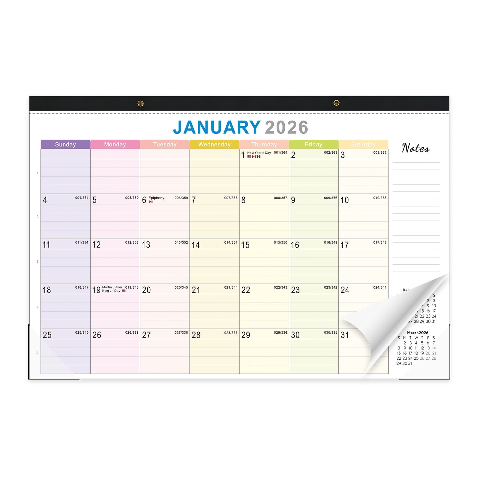 Large Desk Calendar 2026-2027, January 2026 - June 2027, 12" x 17 ...