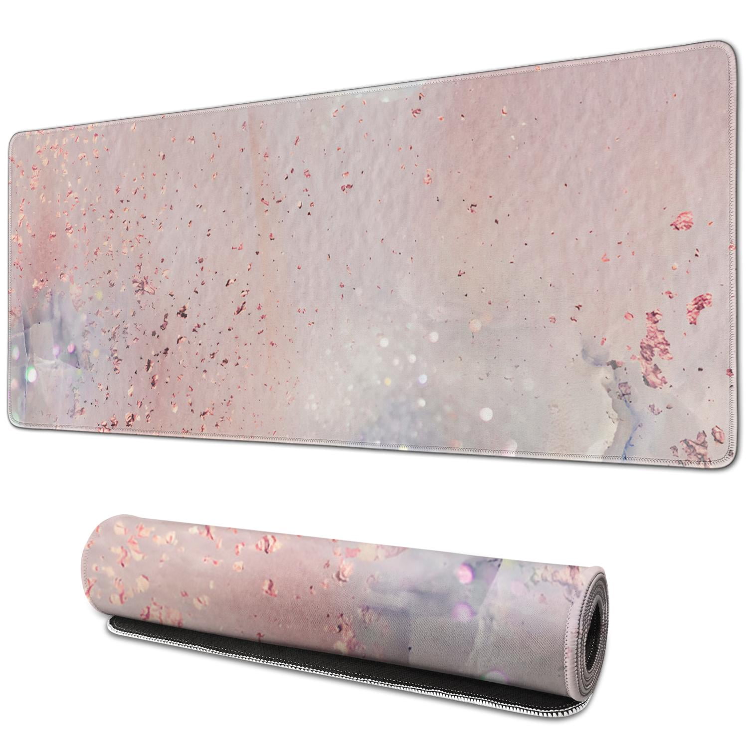 Large Desk Mat in Cute Pink - Protective Mouse Pad with Rose Gold ...
