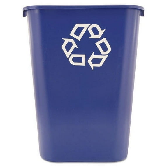 Large Deskside Recycle Container With Symbol, Rectangular, Plastic, 41. ...