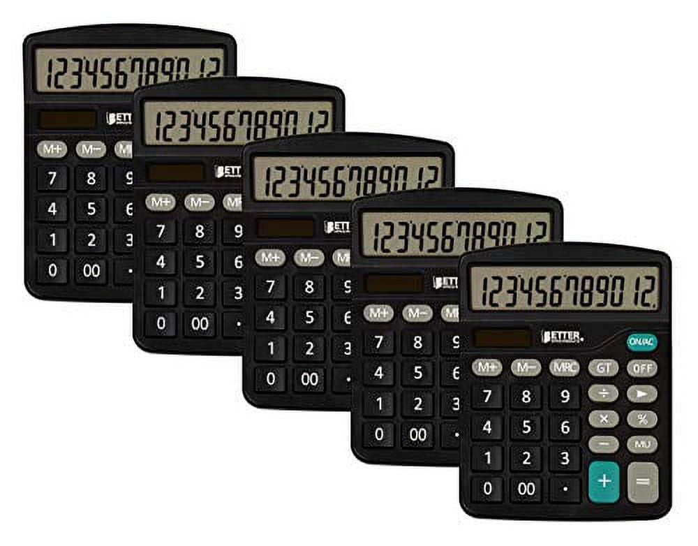 Better Office Products Large Desktop Calculators, 12-Digit LCD, Dual ...